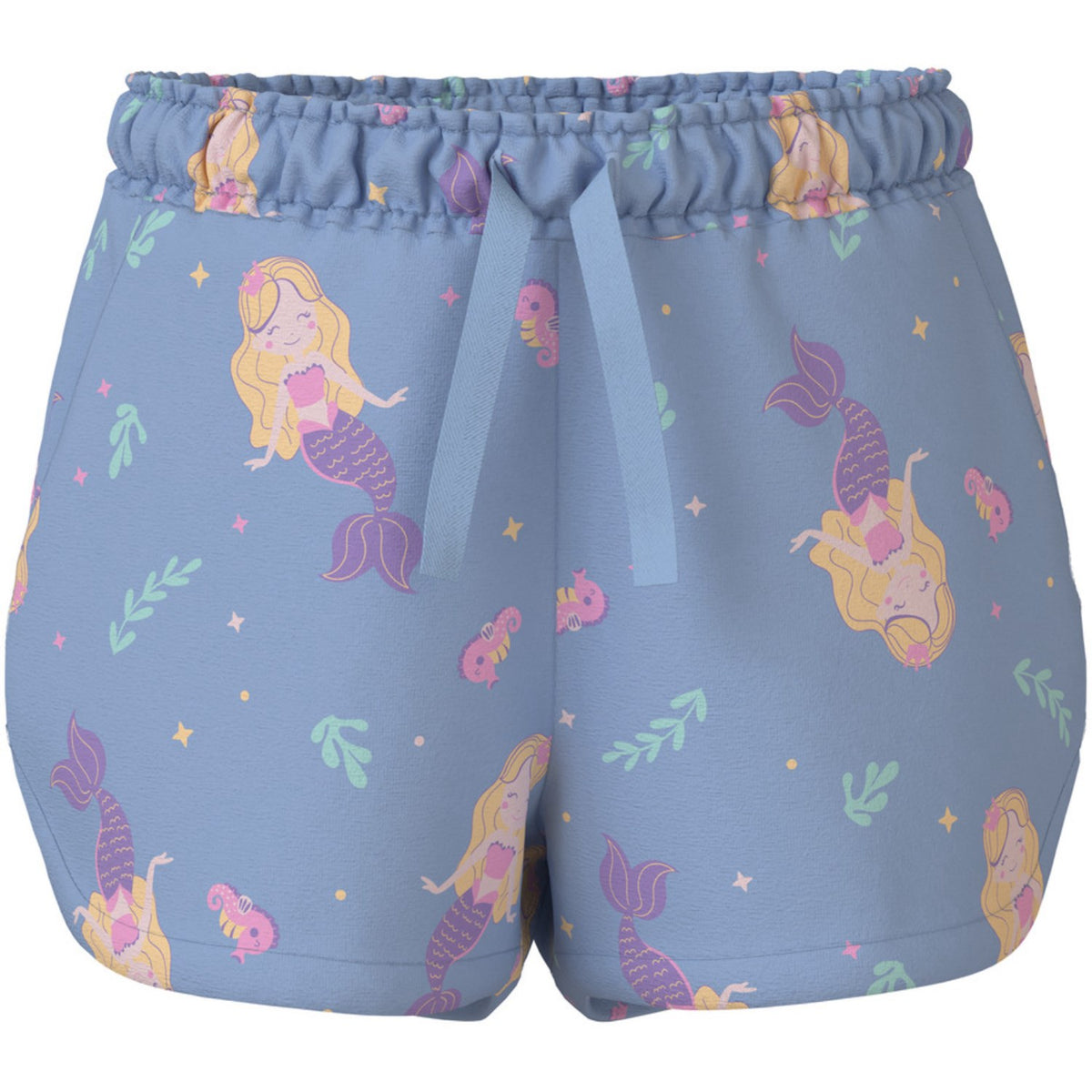 Køb Name It Chambray Blue Mermaids Vigga Shorts Noos