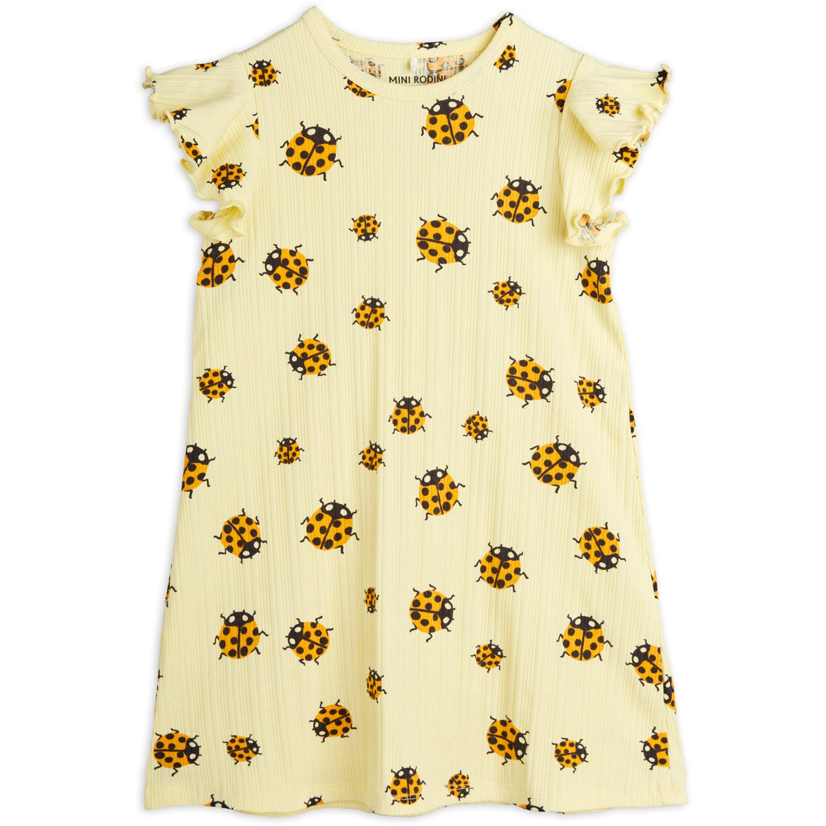 Køb Mini Rodini Yellow Ladybugs AOP Wing Kjole | Luksusbaby – Luksusbaby DK