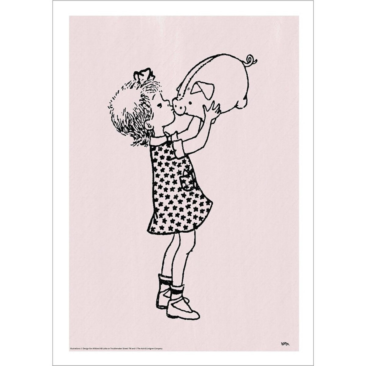 Køb Poster & Frame Astrid Lindgren - Pig Snout - Lotta | Luksusbaby ...
