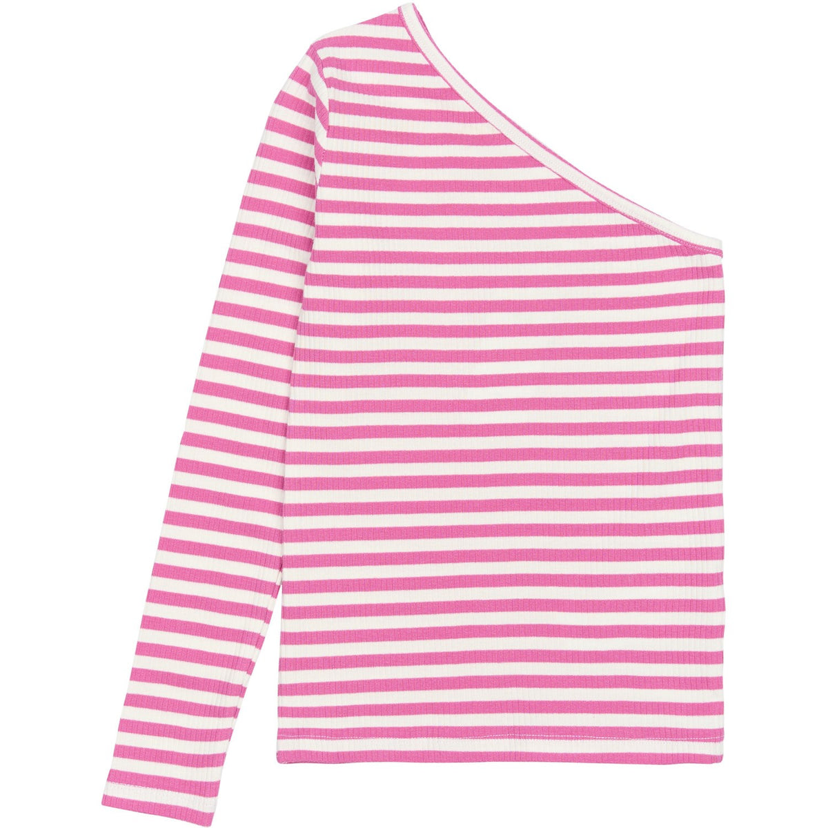 Køb The New Ibis Rose Striped TNMoore One Shoulder Rib Tee