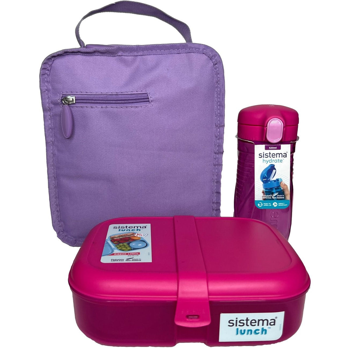 Køb Sistema Lunchtime 3-pak Pink/Purple | Luksusbaby – Luksusbaby DK