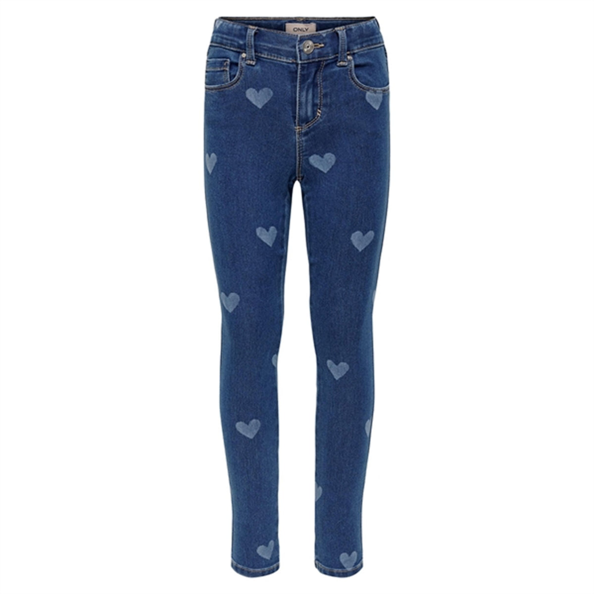 Medium Blue Denim Royal Skinny Lazer Hart Jeans – Luksusbaby DK