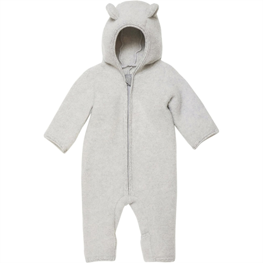 Uld Allie Baby Køredragt m. Ører Light Grey – Luksusbaby DK