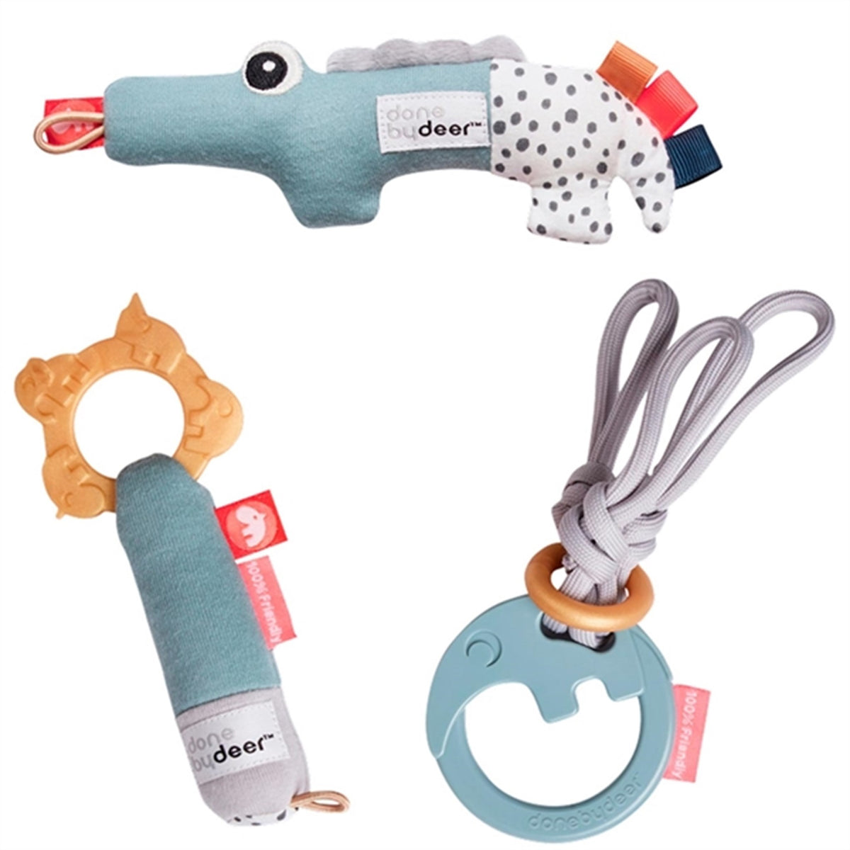 Køb Done by Deer Tiny Activity Toys Gavesæt Blå | Luksusbaby ...