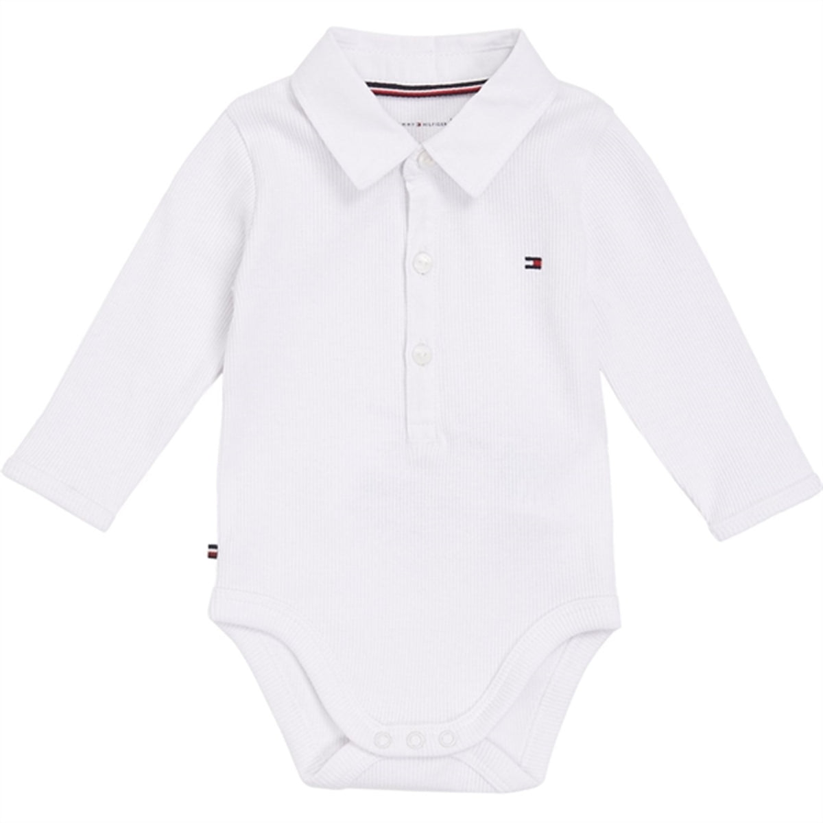 Baby Rib Collar Body White | Luksusbaby – Luksusbaby DK